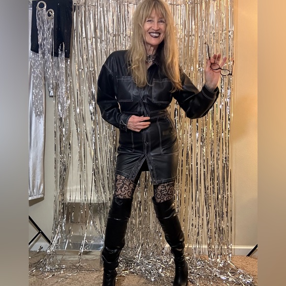 emory park | Dresses | It Has Pockets Emory Park Pu Leather Dress A Modern Version Of A Shirt ...